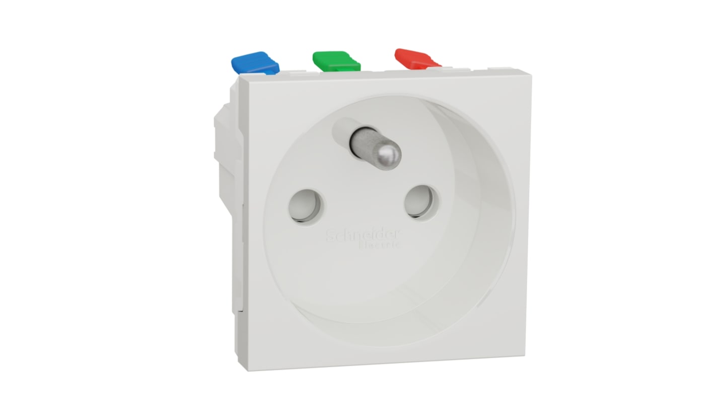 NU305918 | Schneider Electric White 1 Gang Power Socket, 2 Poles, 16A ...