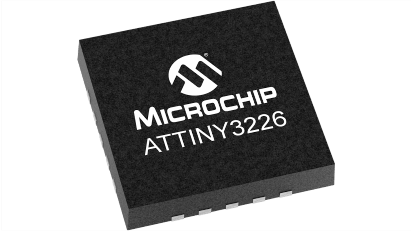 Microchip ATTINY3226-MU, 8bit 8 bit MCU Microcontroller, AVR, 20MHz, 32 KB Flash, 20-Pin VQFN | RS