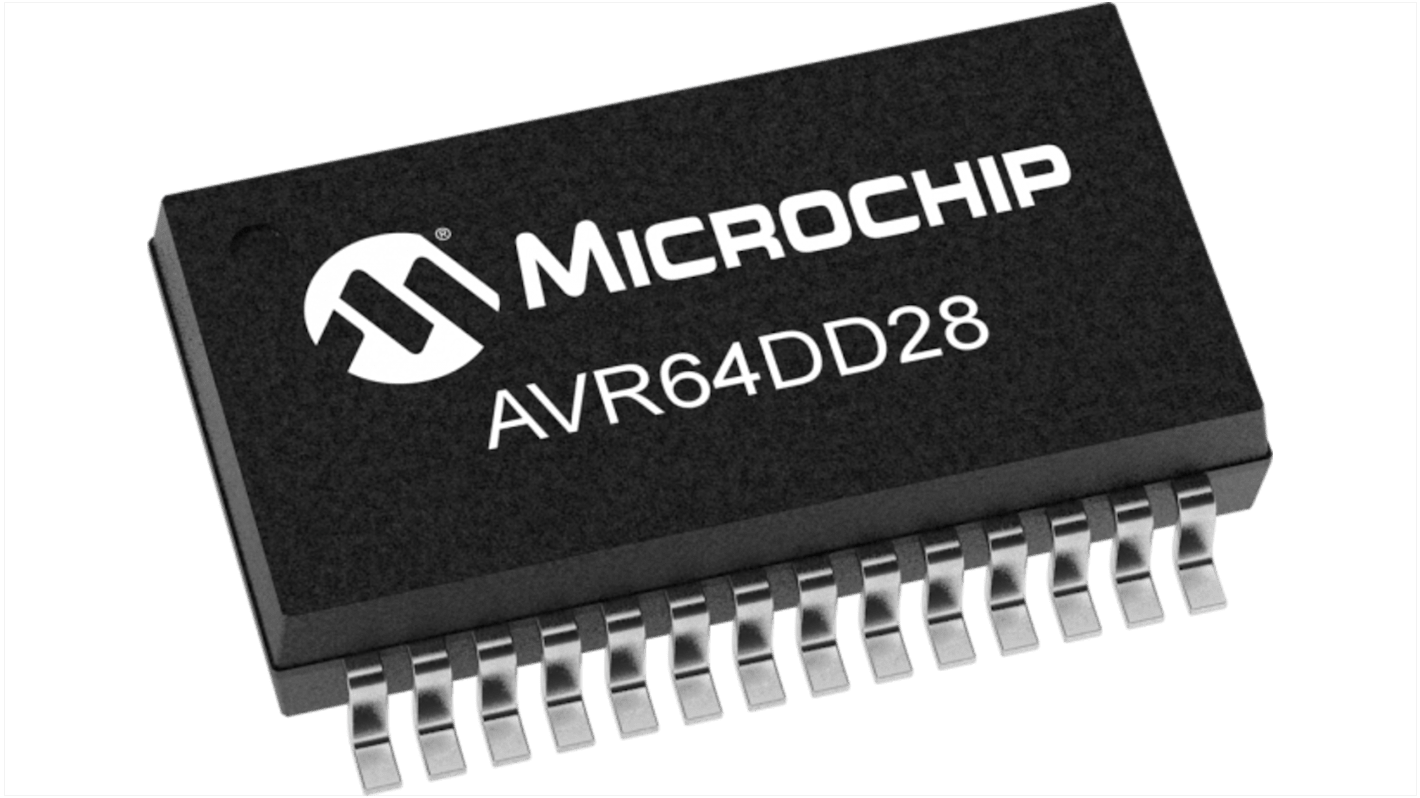 Microchip AVR64DD28-E/SS, 8bit 8 bit MCU Microcontroller, AVR, 24MHz, 64 KB Flash, 28-Pin SSOP | RS