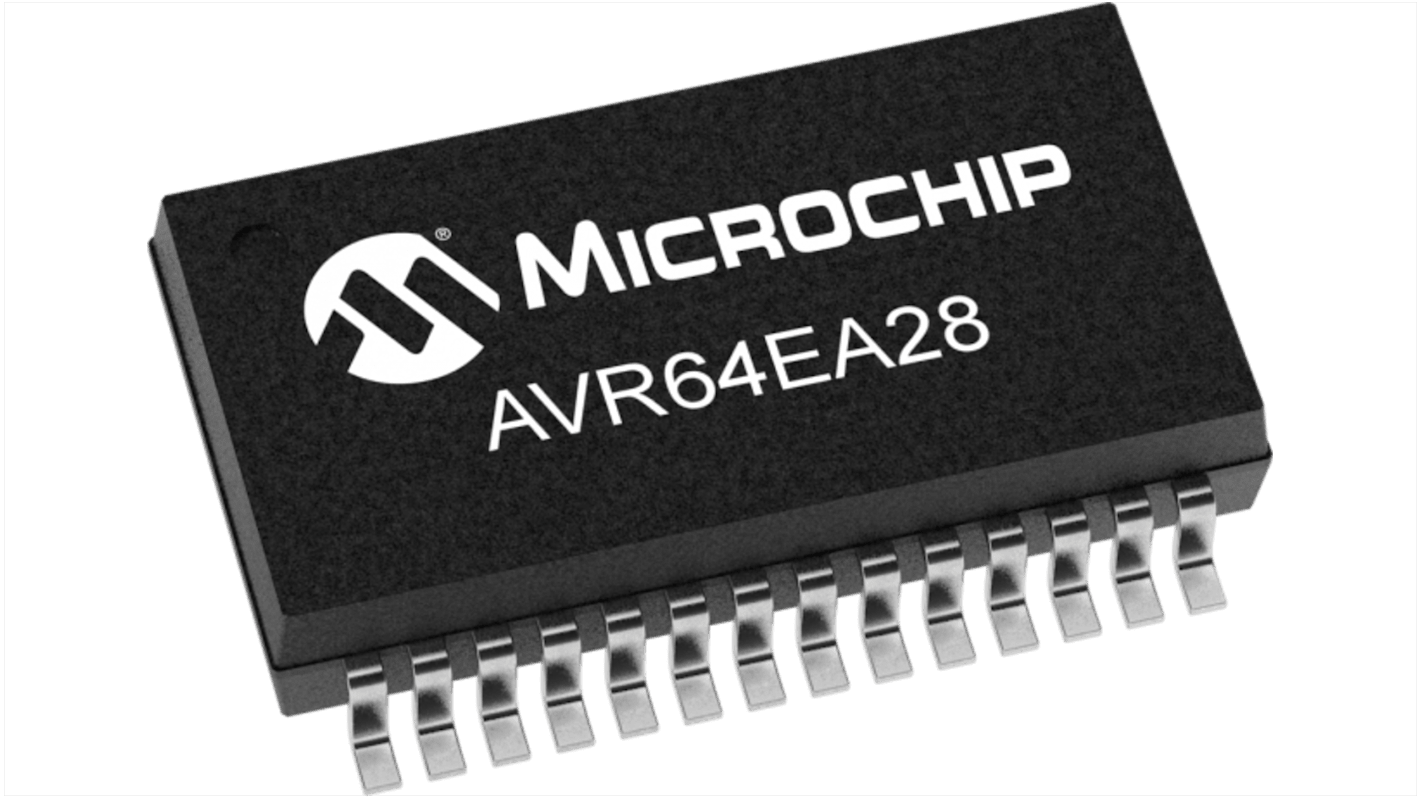 Microchip AVR64EA28-I/SS, 8bit 8 bit MCU Microcontroller, AVR, 20MHz, 64 KB EEPROM, Flash, 28 ...