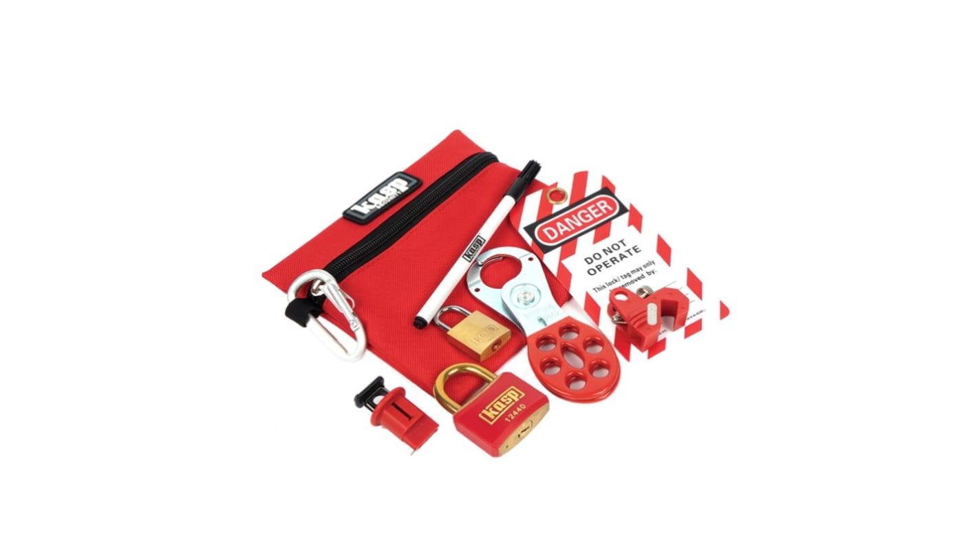 K81300 | Kasp Red, Silver Brass, Steel Fuse lock-off device, MCB | RS