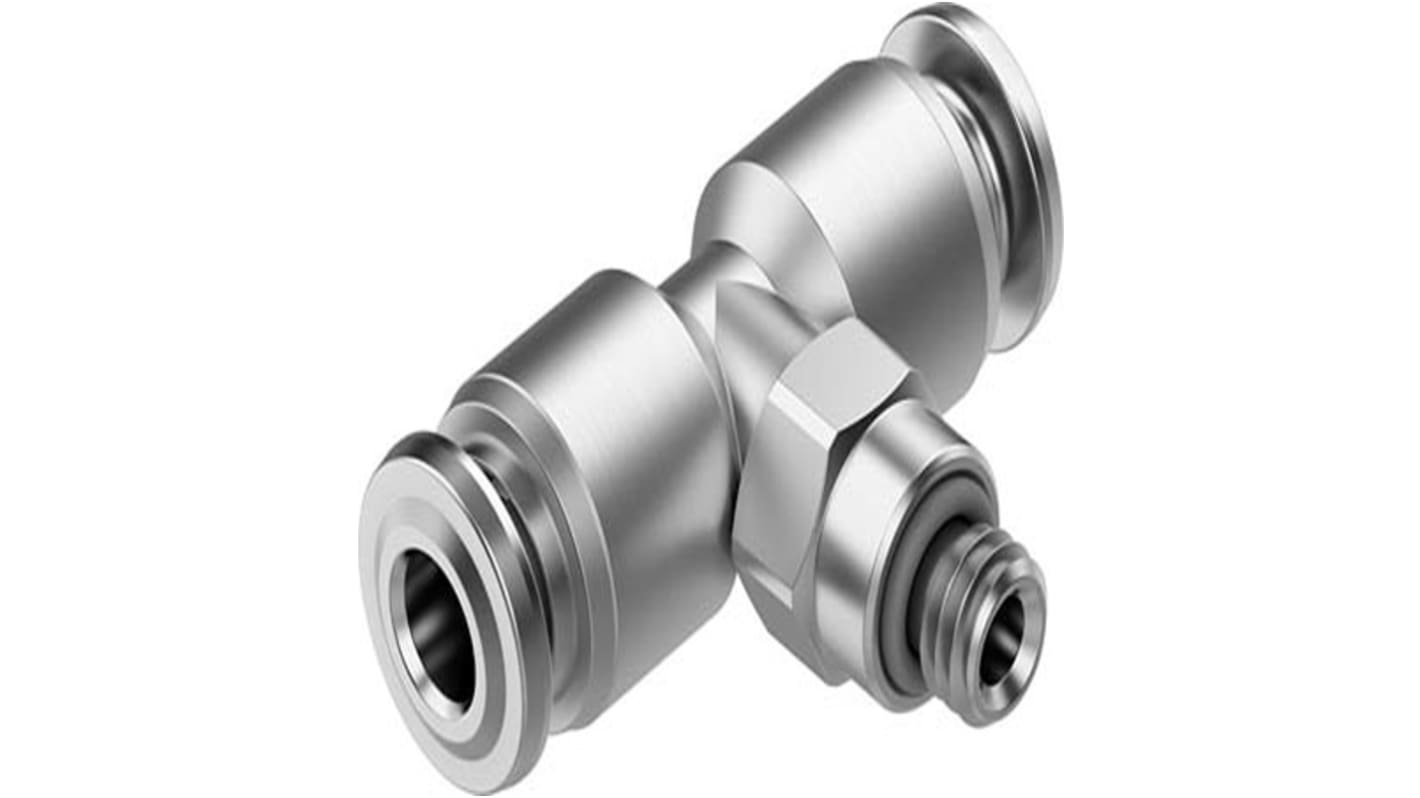 NPQR-T-M5-Q4 | Festo NPQR Series T Fitting, M5 Male to 4 mm, Threaded-to-Tube Connection Style ...