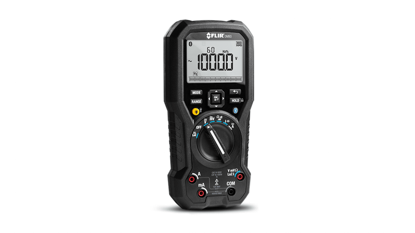 FLIR DM93-2 Handheld Digital Multimeter, True RMS, 10A ac Max, 10A dc ...