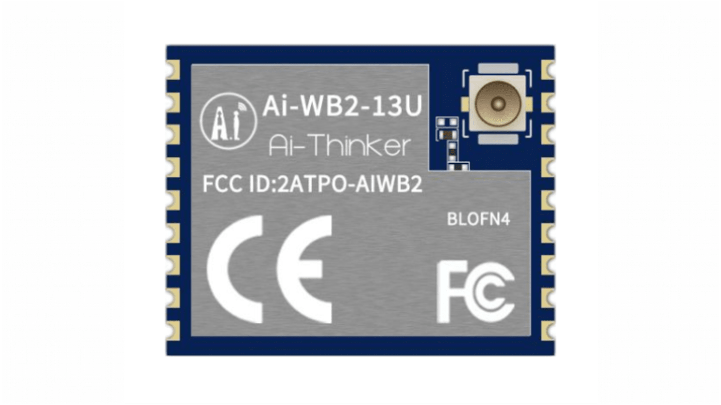 RF Solutions Ai-WB2-13U 2.7 → 3.6V WiFi and Bluetooth Module, IEEE 802.11 b/g/n ADC, GPIO, I2C ...