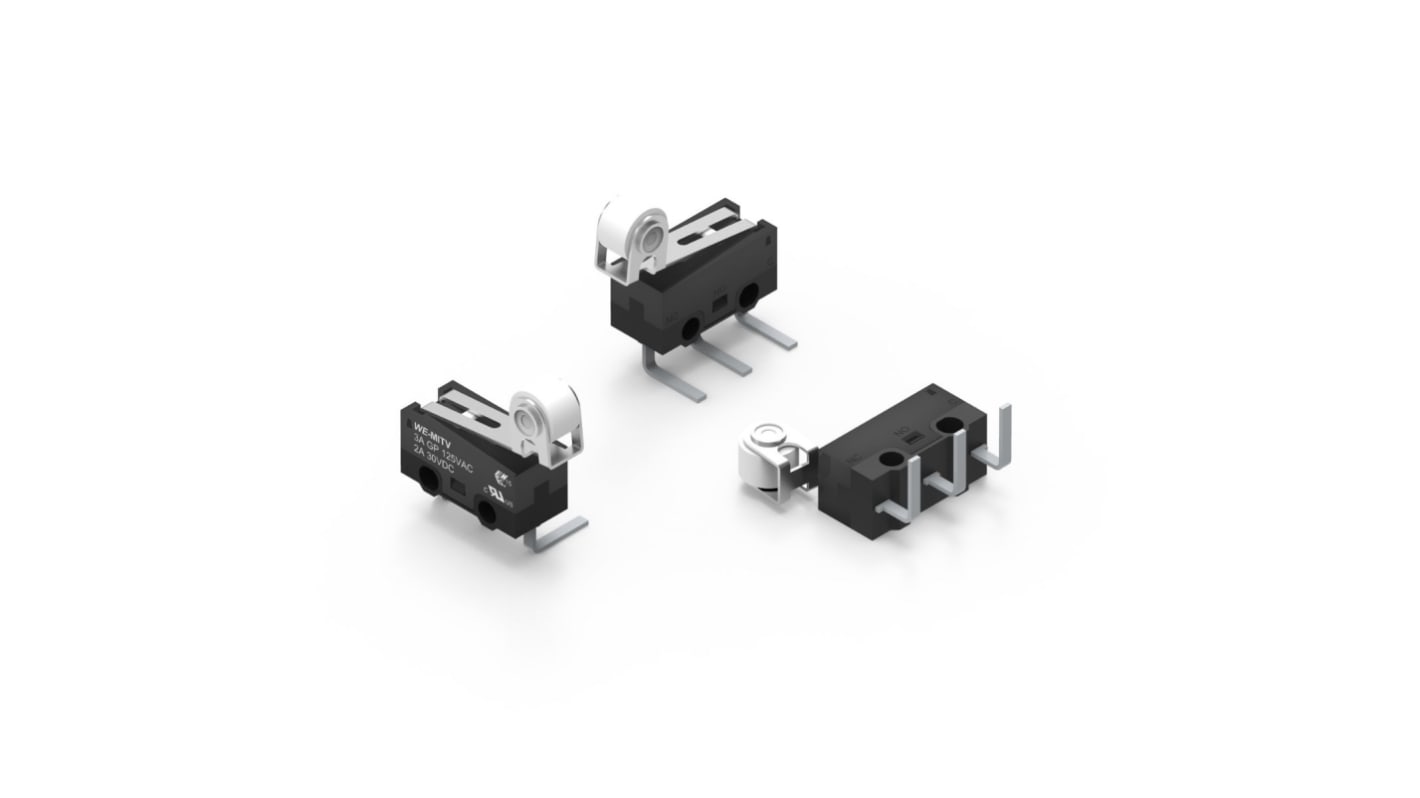 463093691402 | Wurth Elektronik Roller Lever Micro Switch, THT Terminal ...
