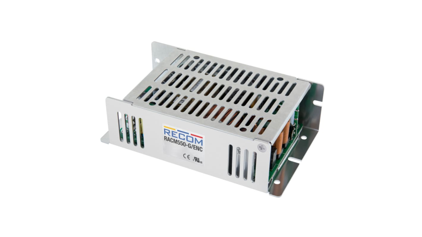 Recom, AC-DC Converter, 24 → 56 V dc, Enclosed 5"x3" RACM550-36SG/ENC | RS