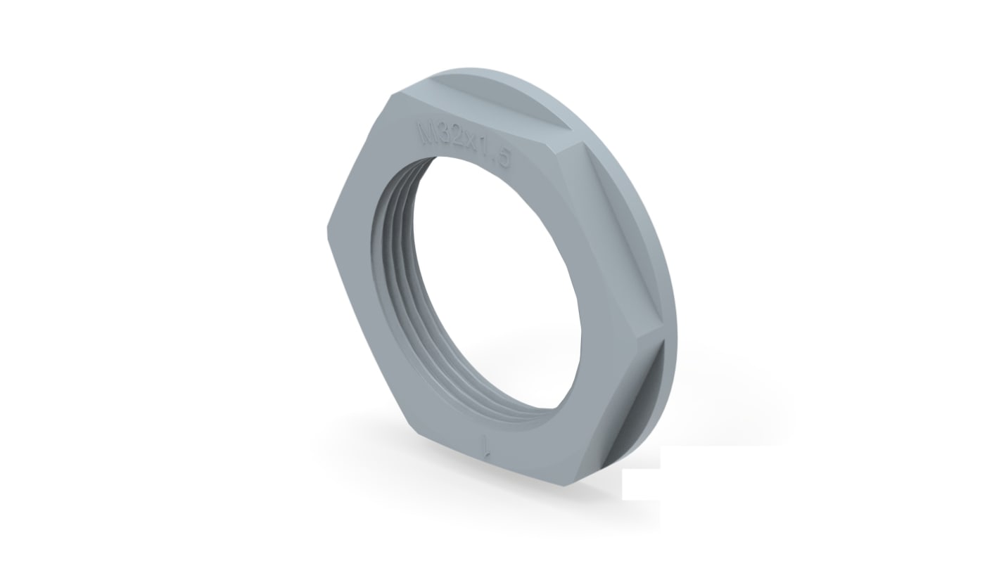 1SNG607014R0000 | Grey UL 94 V2 PA 6 Cable Gland Locknut, M32 Thread | RS