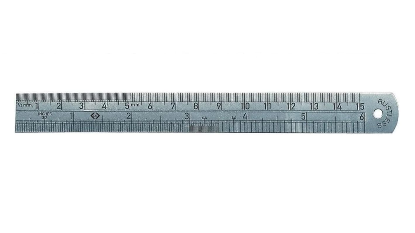 T3530 06 | CK 150mm Stainless Steel Imperial, Metric Ruler | RS