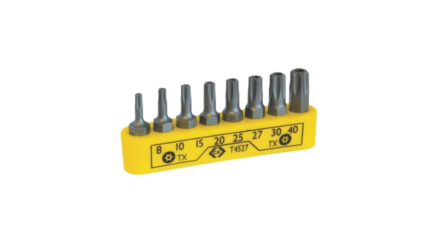 T4527 | CK Torx Tamper Proof Bit Set 8 Pieces, Torx | RS