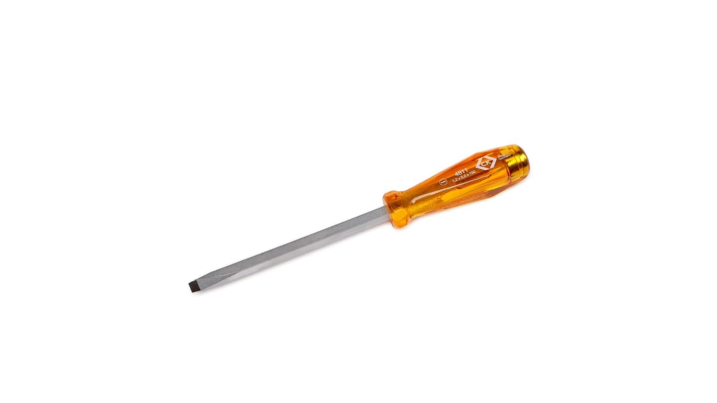 T4811 08 | CK Slotted Screwdriver, 10 mm Tip, 200 mm Blade, 320 mm ...