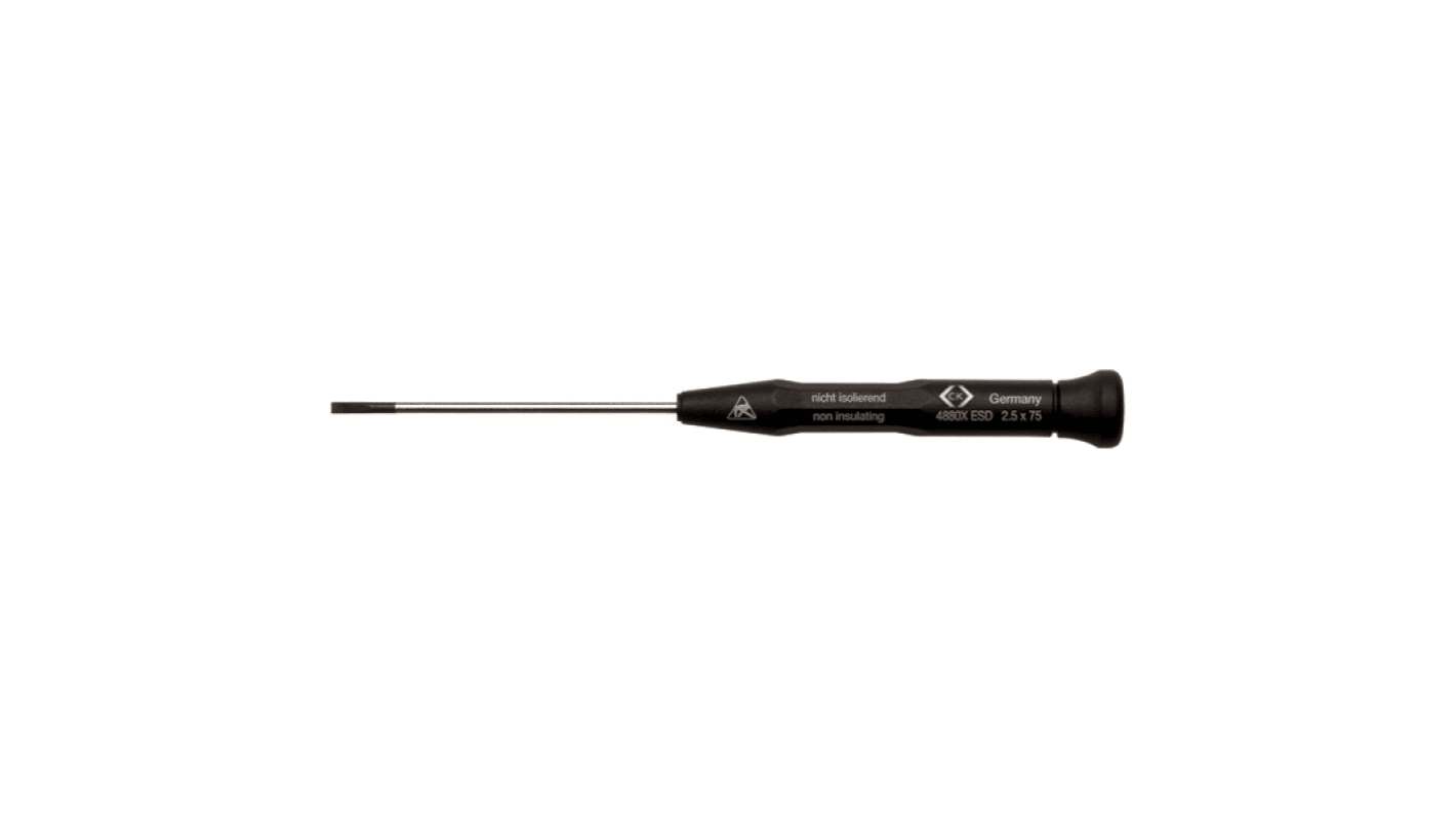 T4880XES18 | CK Slotted Screwdriver, 1.8 mm Tip, 60 mm Blade, 157 mm ...