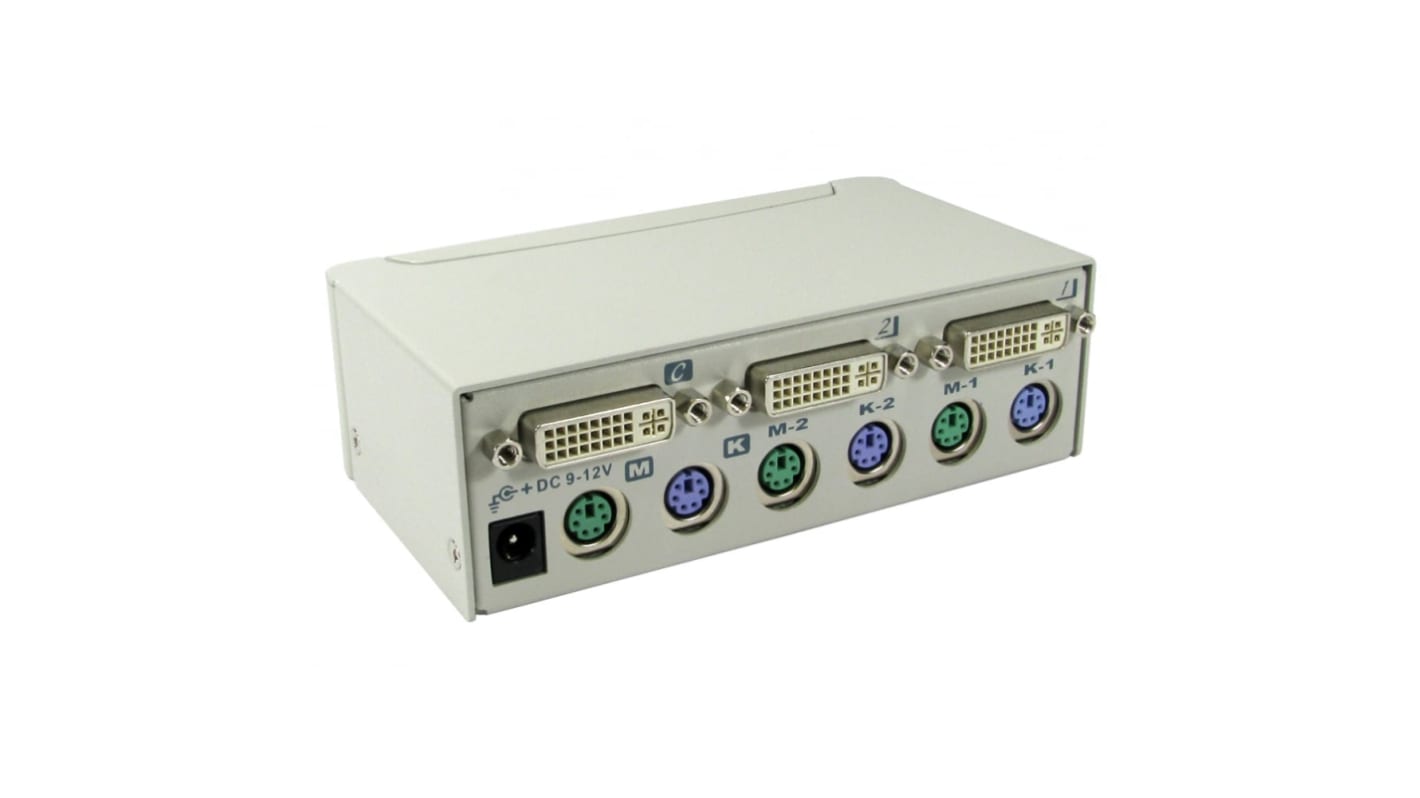 KVM-DV02 | Rextron 2 Port Dual Monitor PS/2 DVI-D KVM Switch | RS