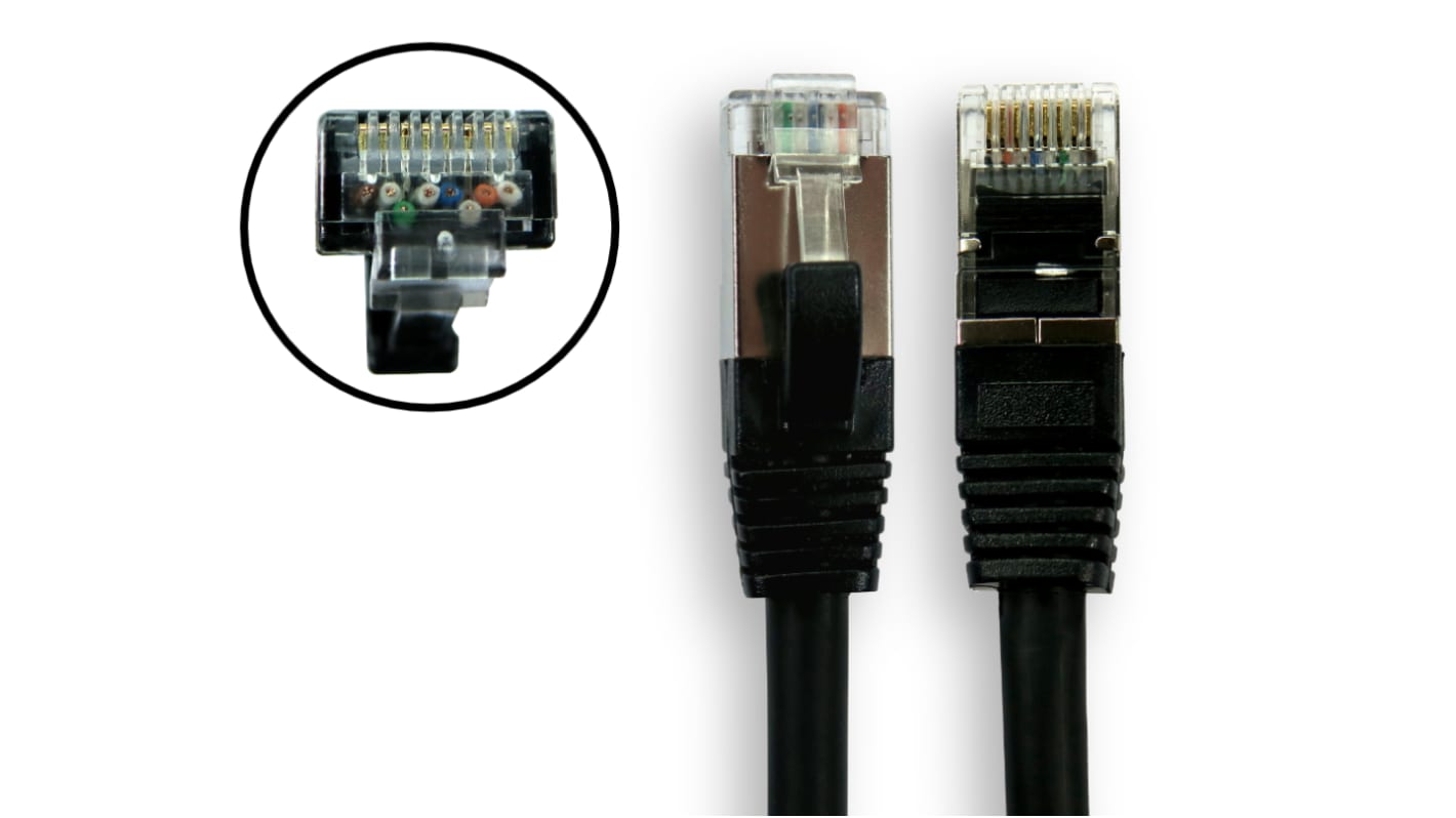 RS PRO Cat8 Straight Male RJ45 to Straight Male RJ45 Cat8 Cable, S/FTP ...