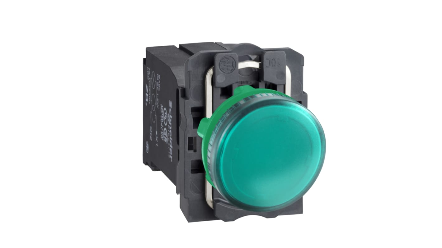 XB5AV43 | Schneider Electric, XB5, Flush Mount Green Incandescent Pilot ...