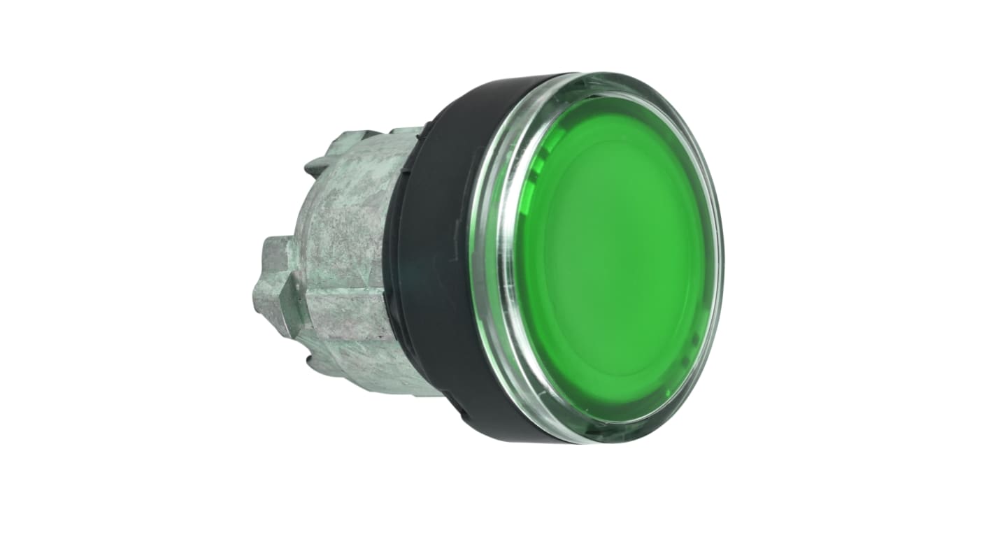 ZB4BA387 | Schneider Electric Harmony XB4 Series Green Illuminated Spring Return Push Button ...