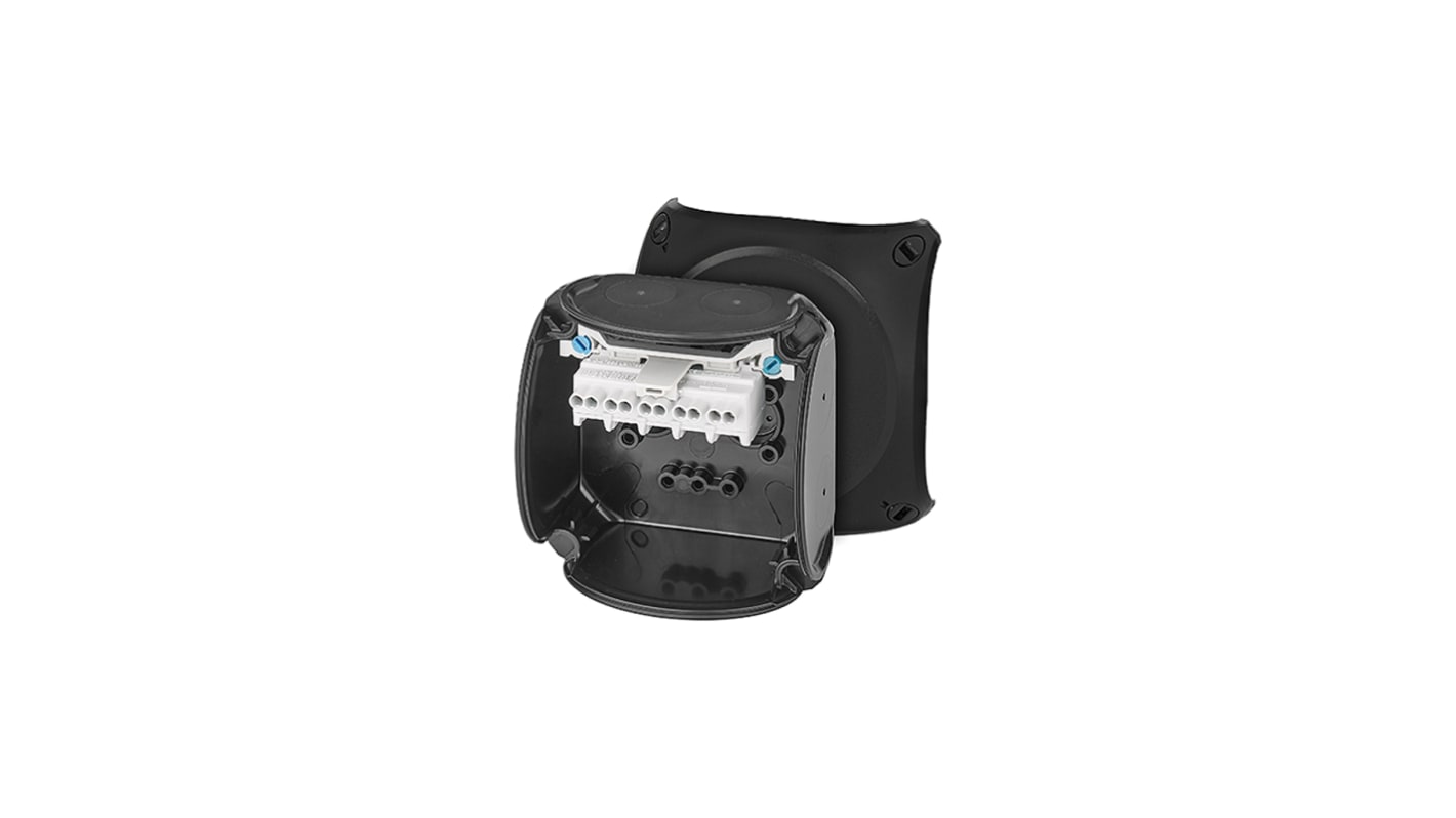 KX 0202 C | HENSEL KX Series Black Polycarbonate Terminal Box, IP66, 5 ...