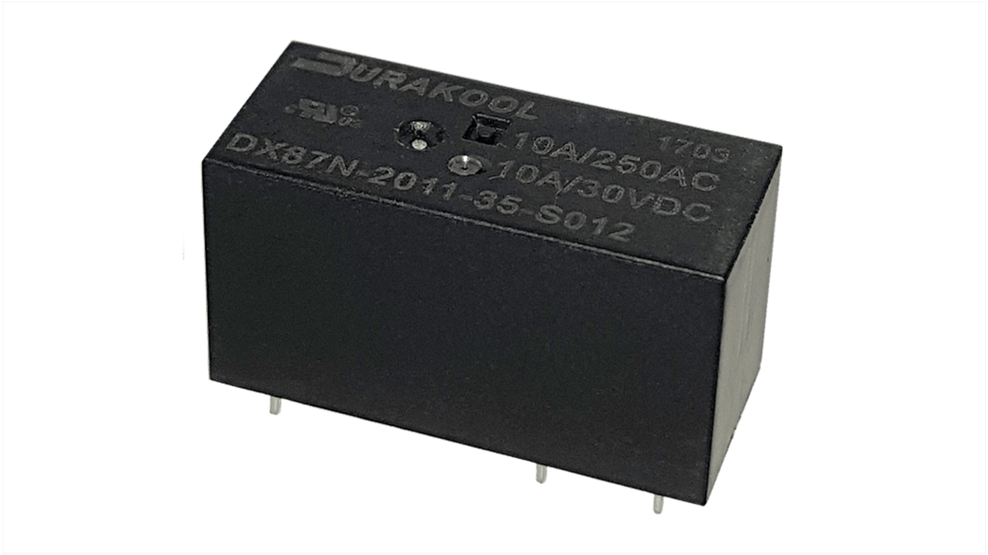 DX87N-2011-35-S012 | Durakool PCB Mount Power Relay, 12V dc Coil, 100mA ...