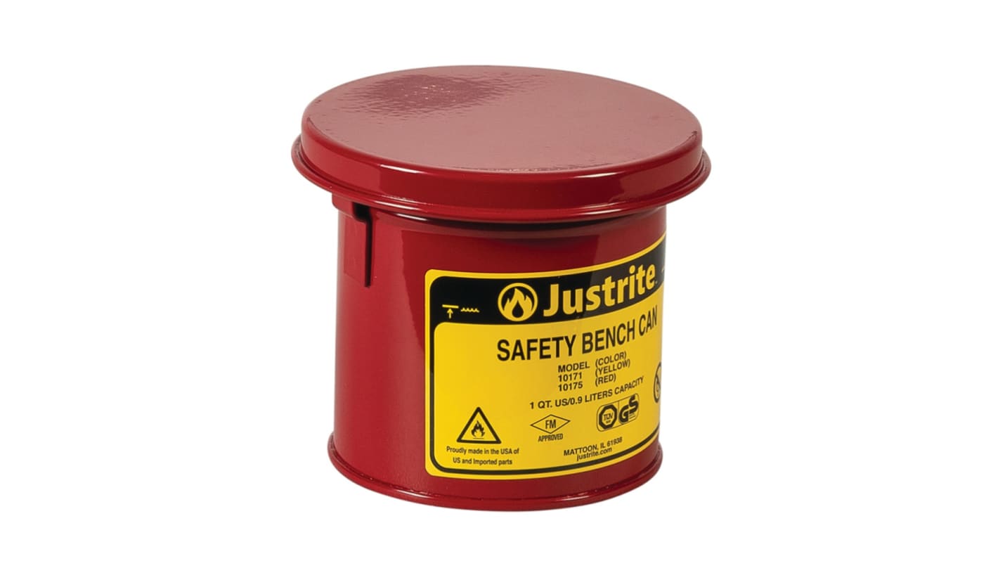 JUT10375RD | Justrite Steel Safety Bench Can, 4L | RS