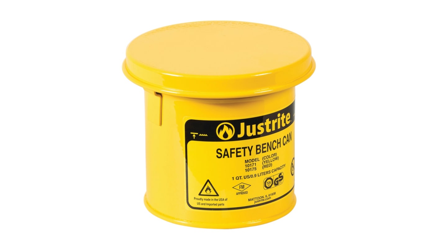 JUT10385YL | Justrite Steel Safety Bench Can, 4L | RS