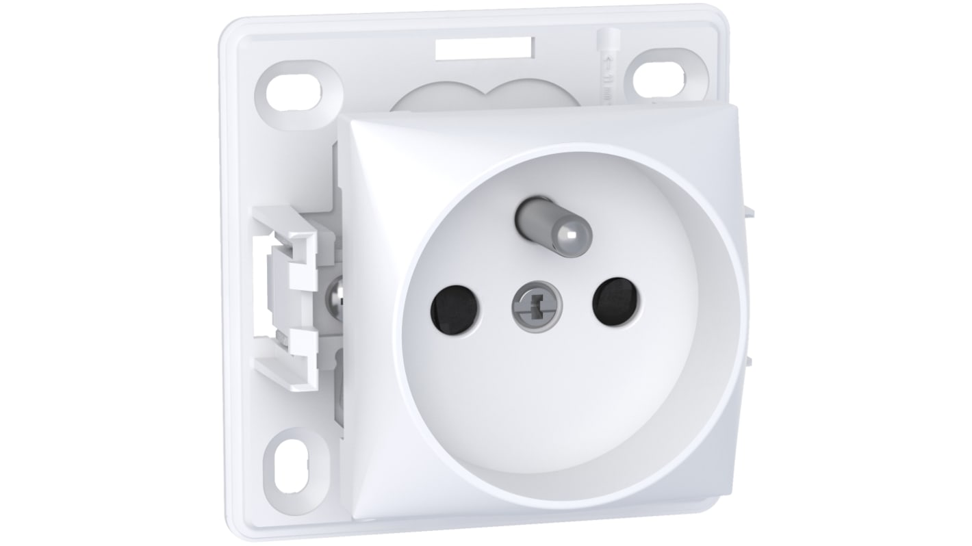 ALB61273P | Schneider Electric White 1 Gang Plug Socket, 2 Poles, 16A ...