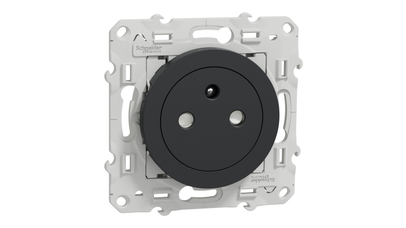 S540052 | Schneider Electric Anthracite 1 Gang Plug Socket, 2 Poles ...