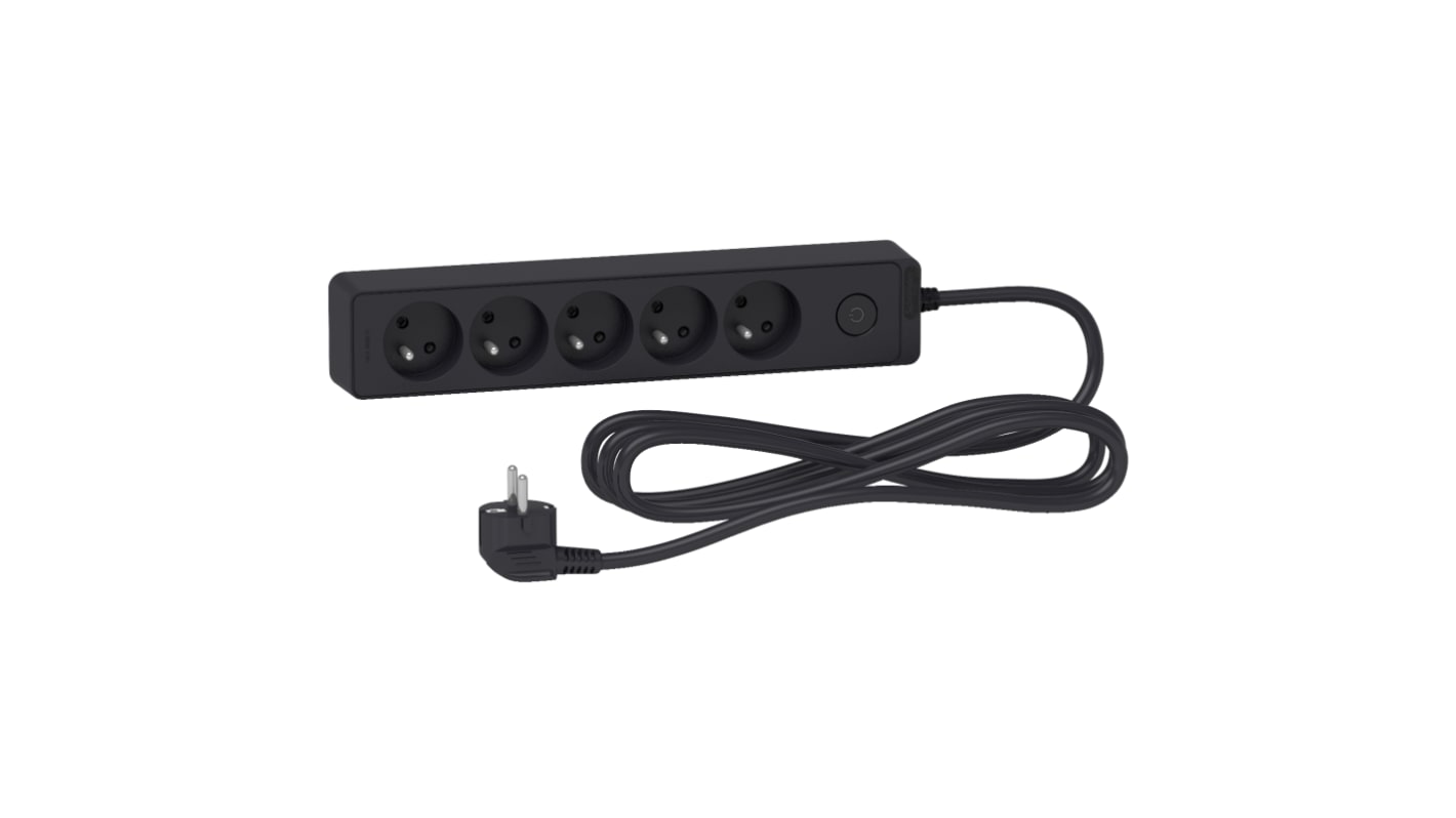 ST9353B | French 2P 5 Gang Trailing Socket, 3m Cable, 16A, 250 V | RS