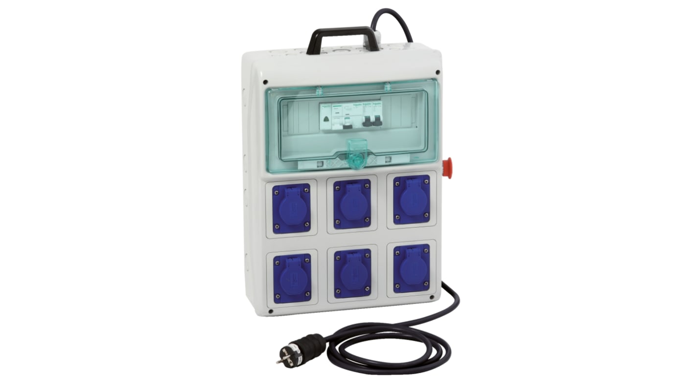 PFR10103 | Schneider Electric, Kaedra IP44 Light Grey Surface Mount 2P ...