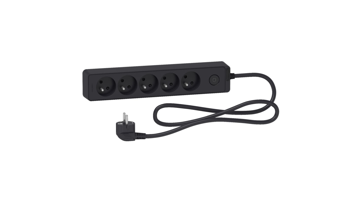 ST9351B | Schneider Electric French 2P 5 Gang Trailing Socket, 1.5m ...