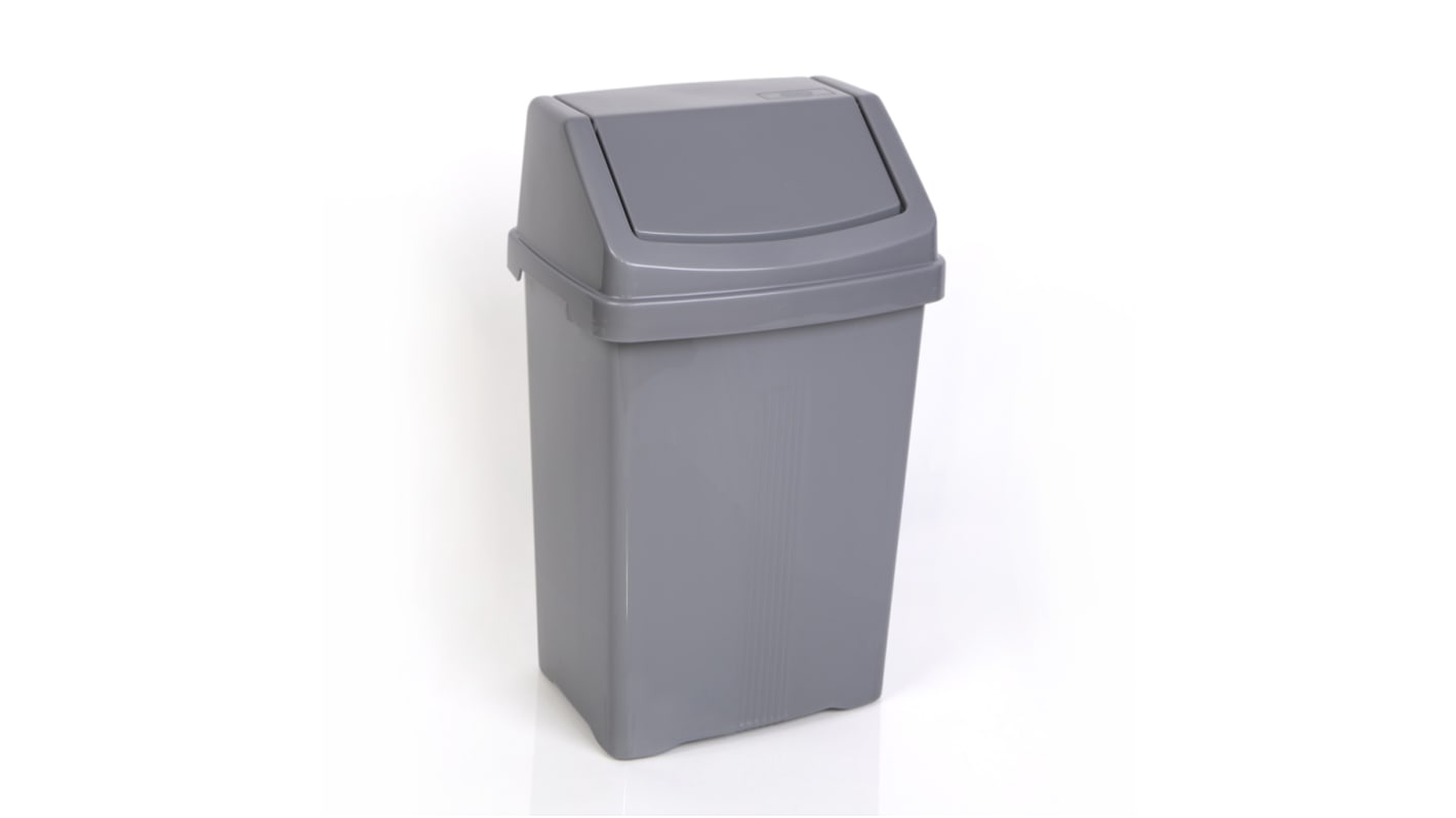 101738 | Robert Scott 25 Litre Swing Bin 25L Silver Swing Polypropylene ...
