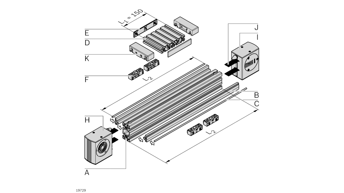 3842535681 | Bosch Rexroth Belt Connector Connecting Component, Strut ...