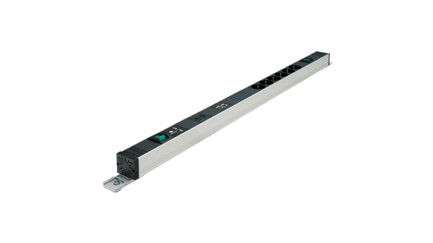 3842539860 | 6 Gang Power Distribution Unit, 20A, RCD Protected | RS