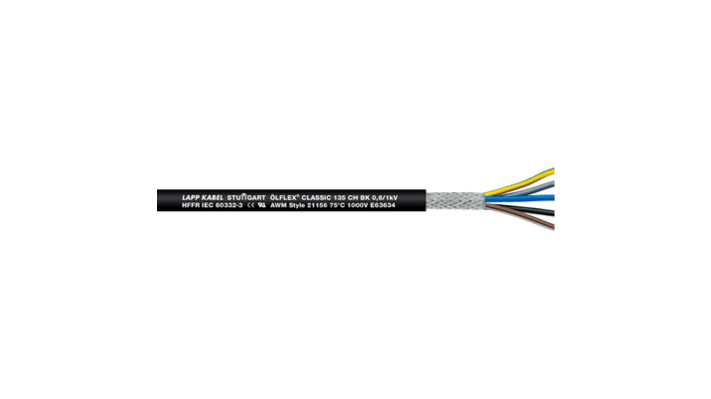 1123476 | Lapp 2 Core Power Cable, 2.5 mm², 100m, Black Halogen Free ...