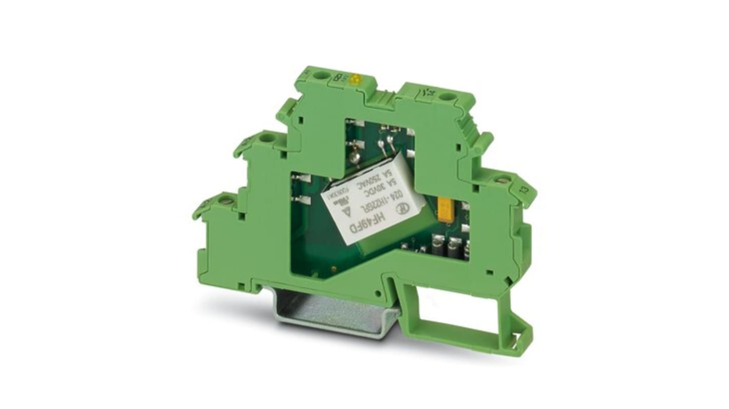2941154 | Phoenix Contact DIN Rail Relay Module, 24V ac/dc Coil, DPST | RS