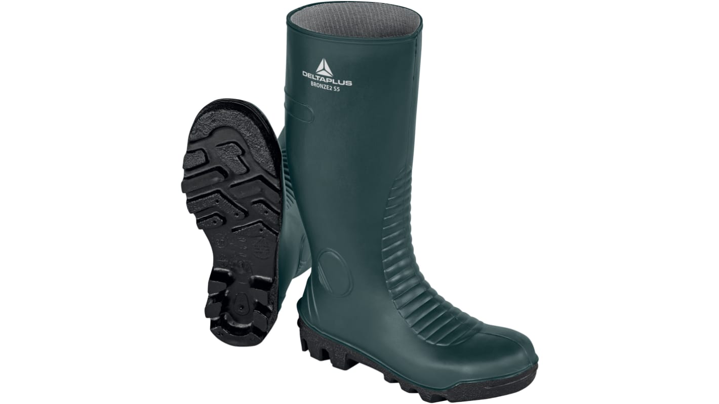 BRON2S5VE47 | Delta Plus BRONZE2 S5 SRA Black, Green Steel Toe Capped ...