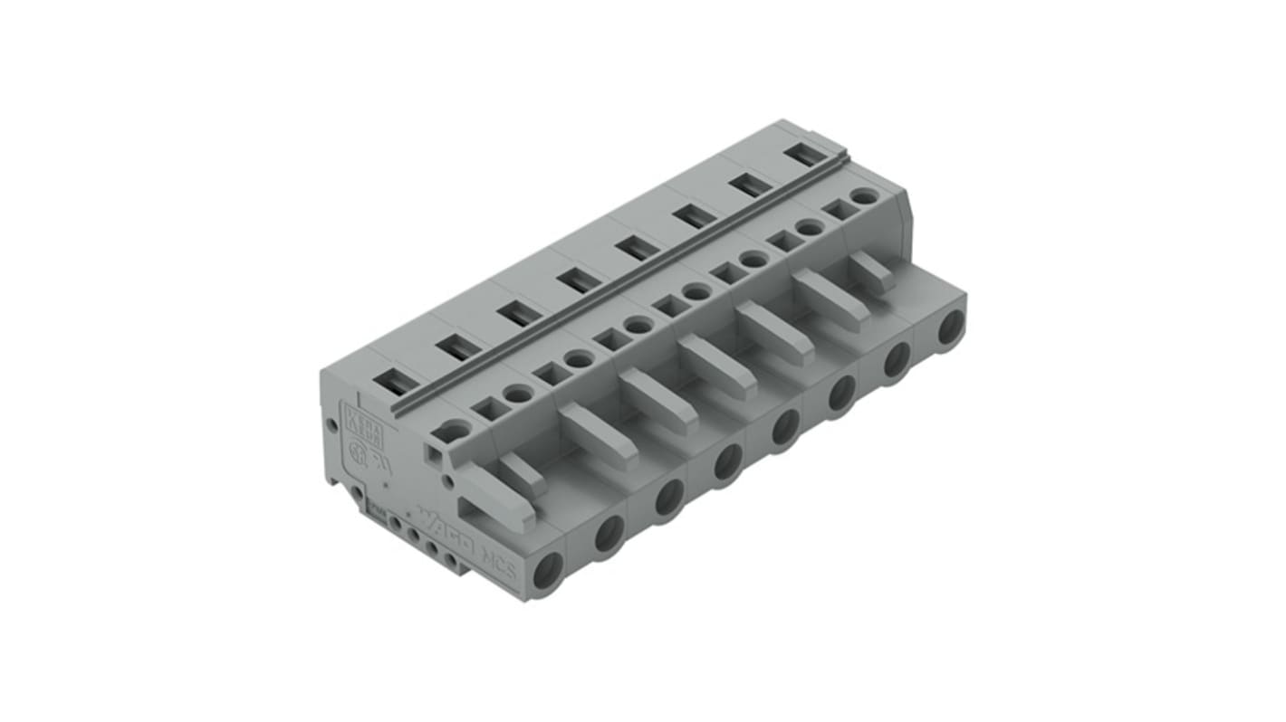 231-208/026-000 | Wago 231 Series Pluggable Connector, 8-Pole, Female, 8-Way, Snap-In, 16A | RS