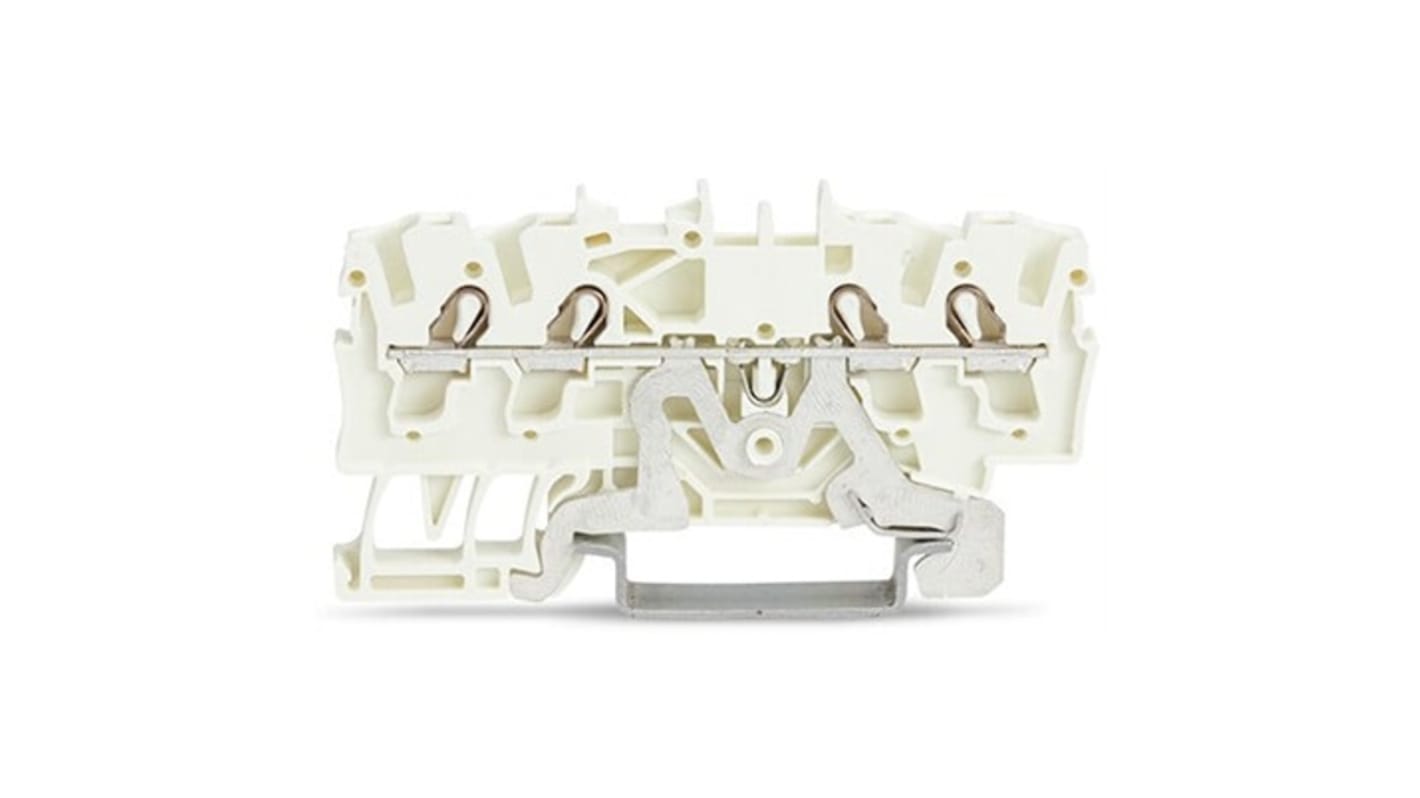2002-1408 | Wago TOPJOB S Series White DIN Rail Terminal Block, 2.5mm² ...