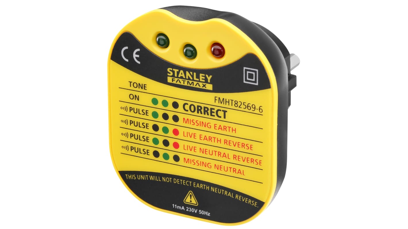 Stanley, Model FMHT82569-6 Socket Tester 230V ac CAT II 230V | RS