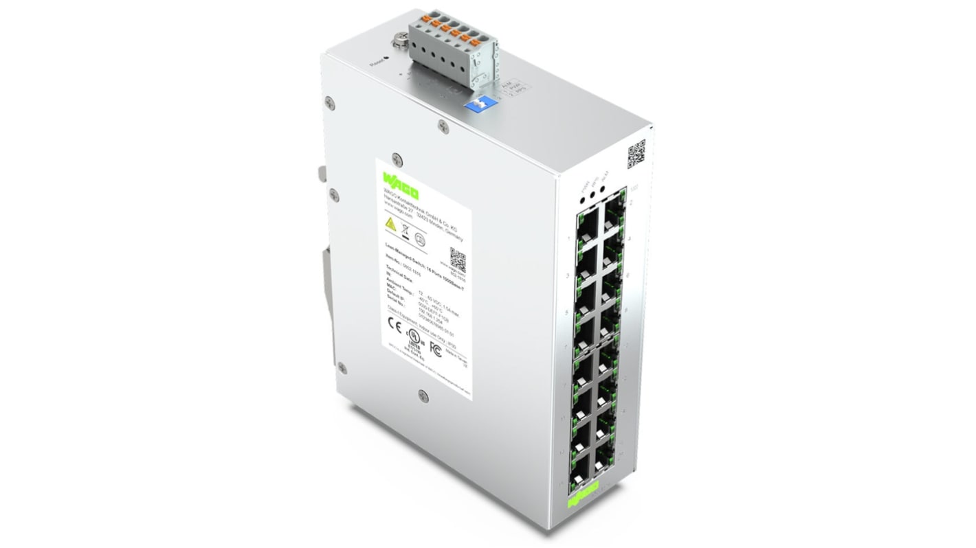 852-1816 | Wago Managed 16 Port Industrial Ethernet Switch RJ-45 | RS