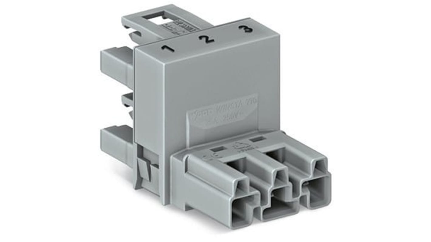 770-1661 | Wago 770 Series Distribution Connector, 3-Pole, Female, Male ...