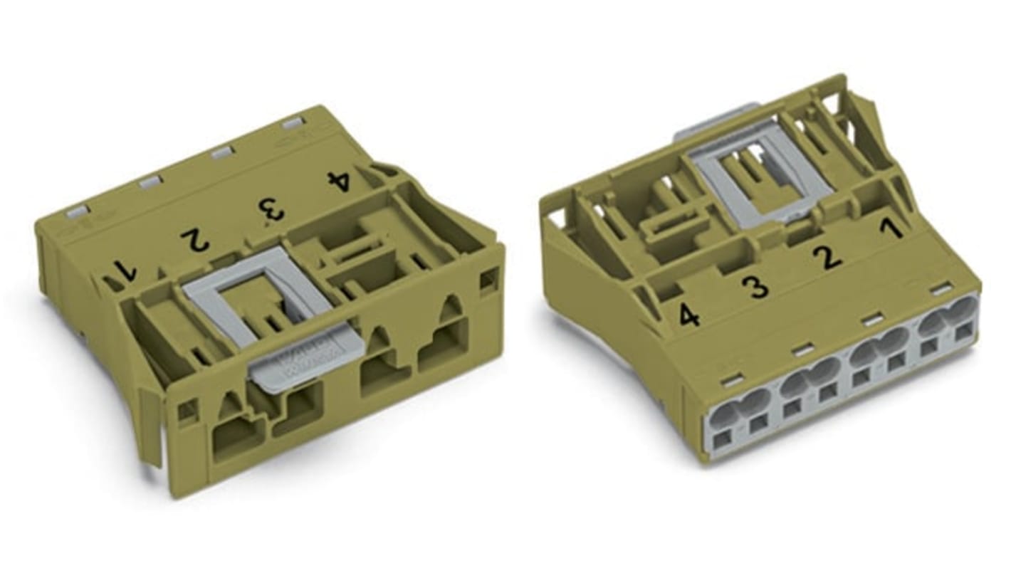 770-774 | Wago 770 Series Plug, 4-Pole, Snap-In, 25A, IP20 | RS