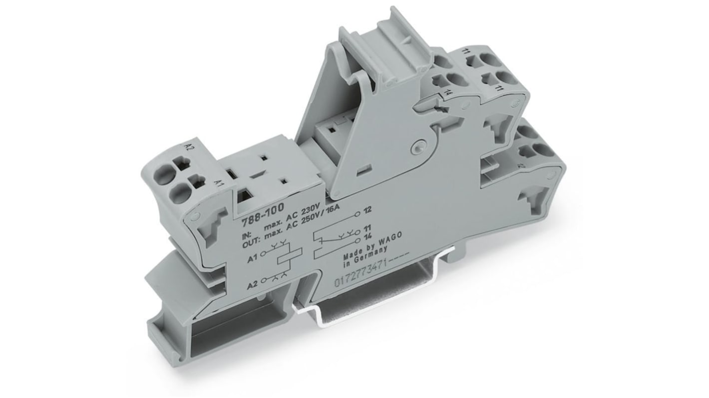 788-102 | Wago 788 2 Pin 300V DIN Rail Relay Socket, for use with Basic ...