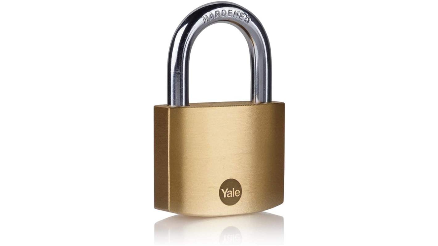 Y110B/50/126/1 | Yale Padlock Brass Padlock, 8mm Shackle, 50mm Body | RS