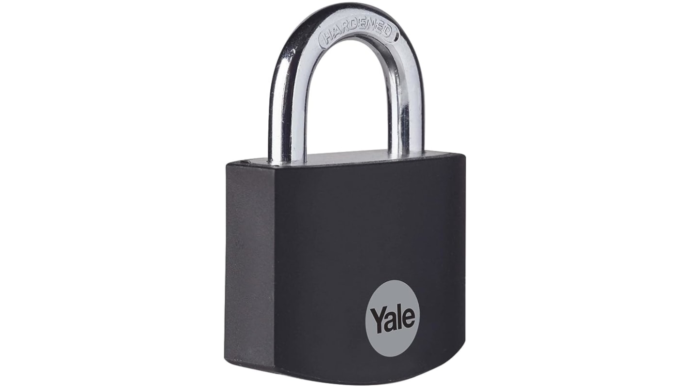 YE3B/38/119/1/BK | Yale Padlock Aluminium Padlock, 6mm Shackle, 42mm ...