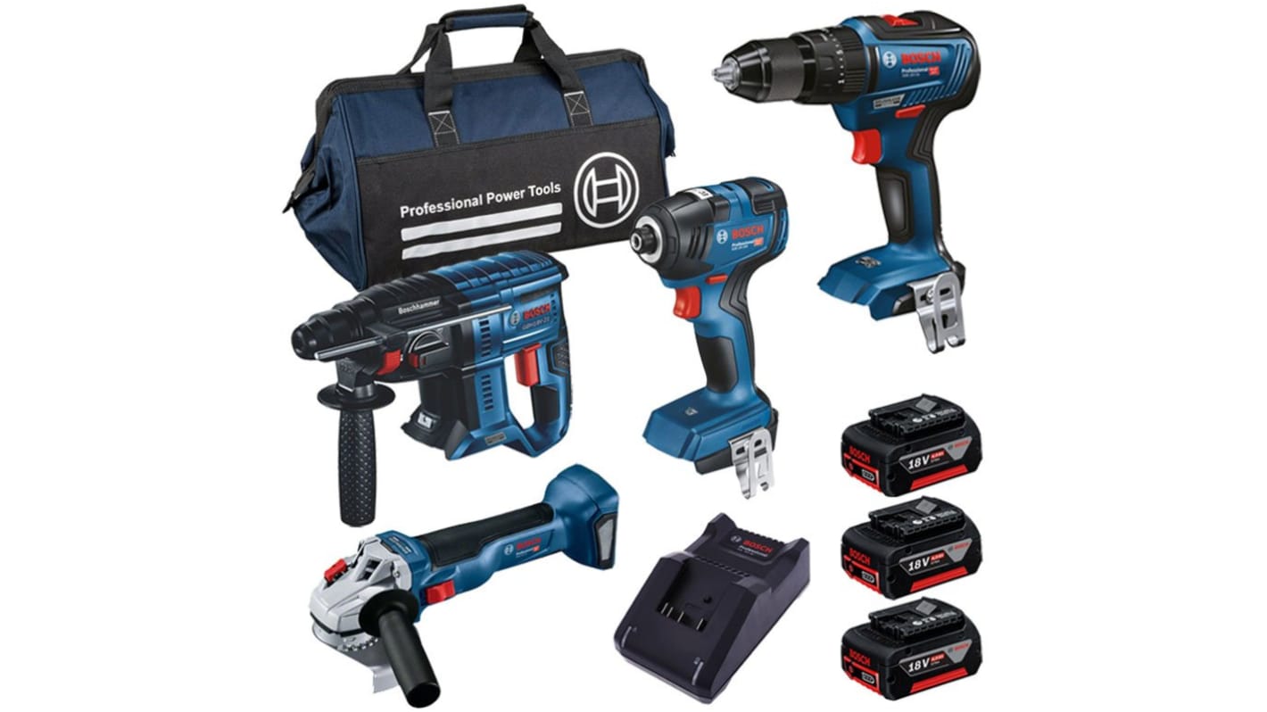 0615990M2B | Bosch Professional Kits Autolock 18V Cordless Combi Drill ...