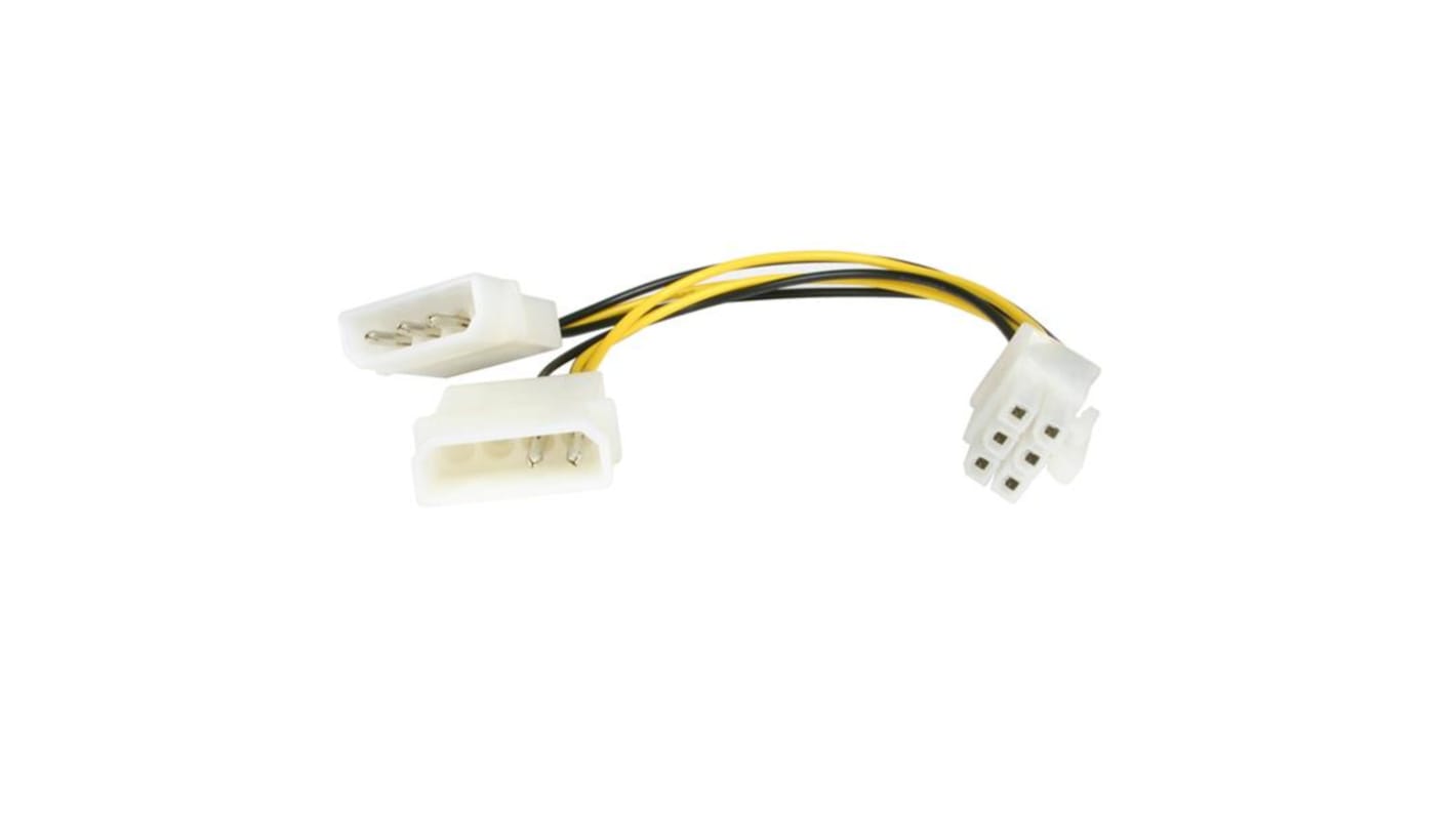 LP4PCIEXADAP | StarTech.com 4 Way Male LP4 to 6 Way Female PCIe Wire to ...