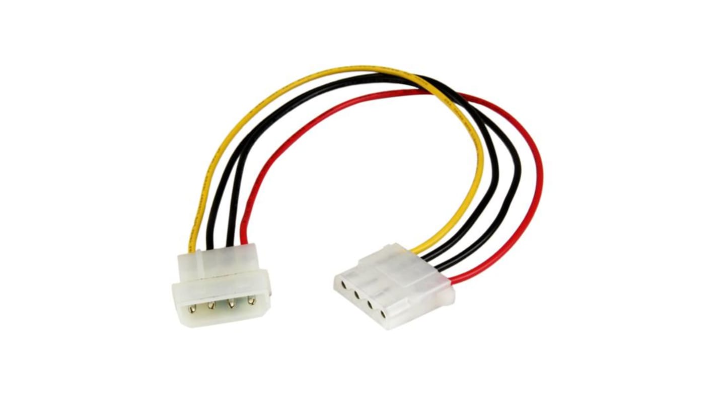 LP4POWEXT12 | StarTech.com Power Cable, 12in, Black, Extension | RS