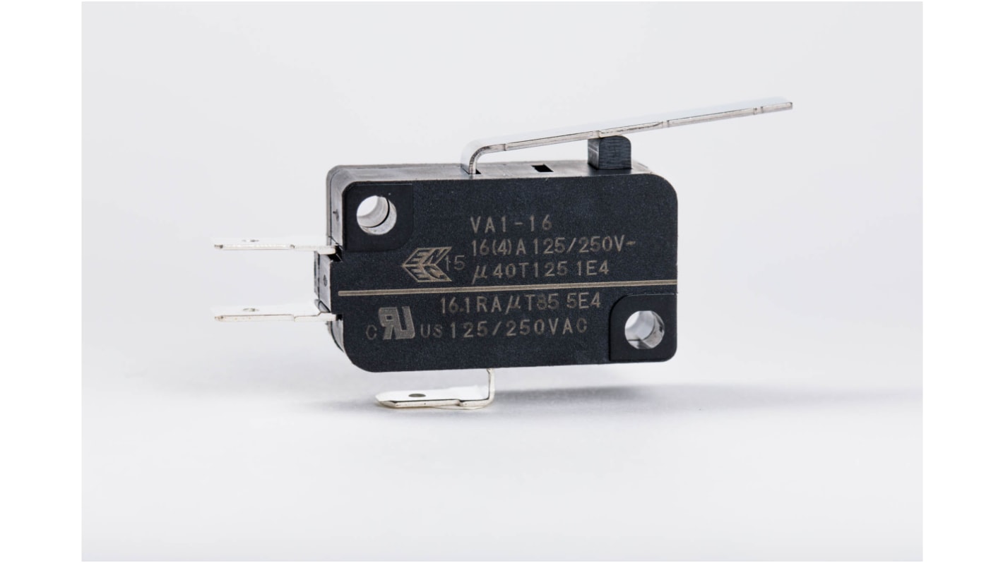 VA1-16L1-02D0-Z | Zippy Lever Snap Action Micro Switch, Solder Terminal, 16.1A, SPDT | RS