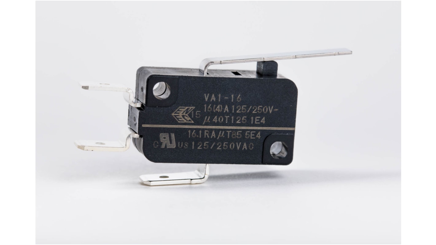 VA1-16L1-02E0-Z | Zippy Lever Snap Action Micro Switch, Solder Terminal ...