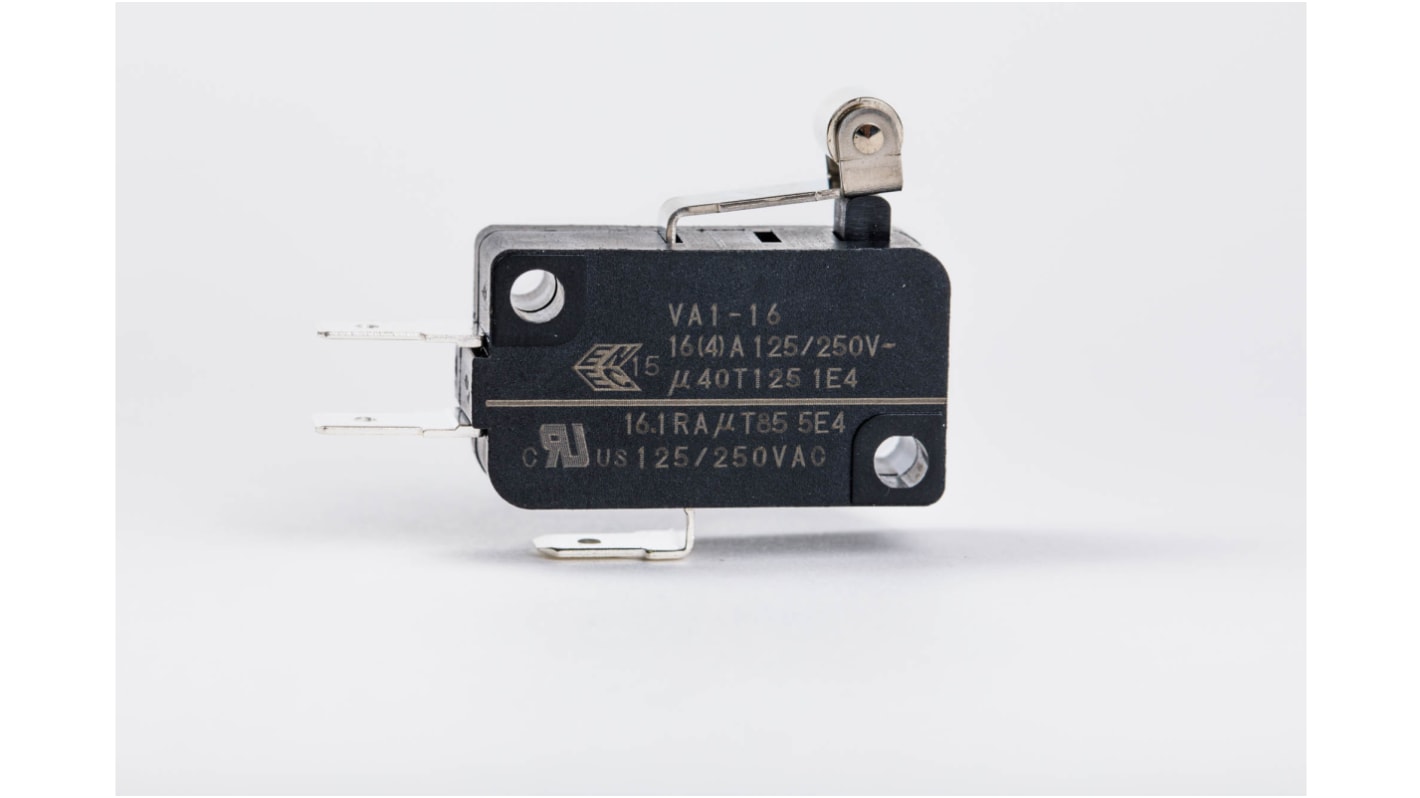 VA1-16L1-05D0-Z | Zippy Roller Lever Snap Action Micro Switch, Solder ...
