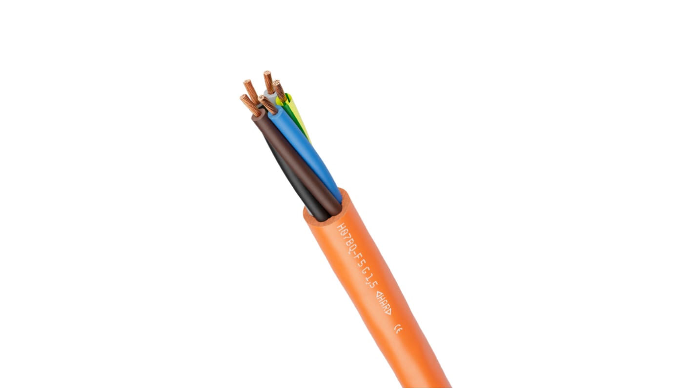 0013621 | Lapp 3 Core Power Cable, 1.5 mm², 50m, Orange Polyurethane ...